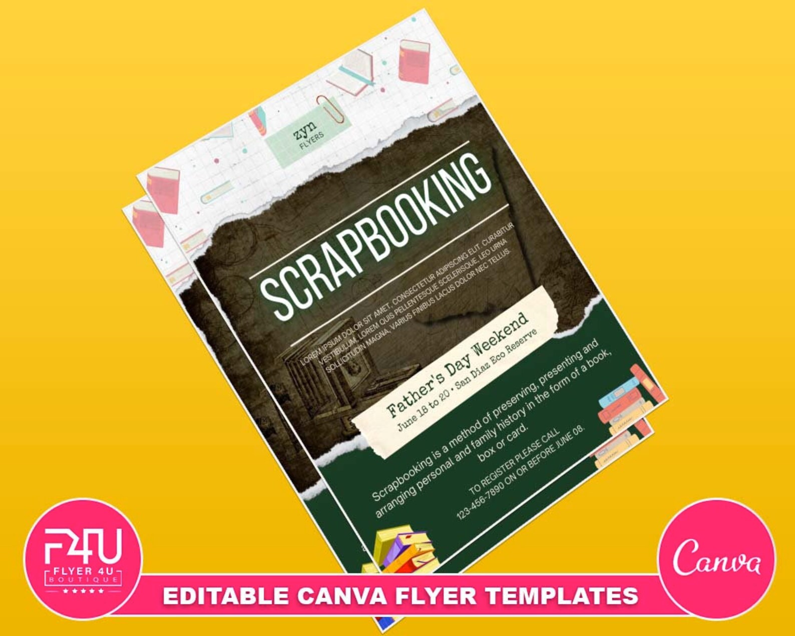 Scrapbooking Flyer, DIY Canva Scrapbooking Flyer Template 2022 ...