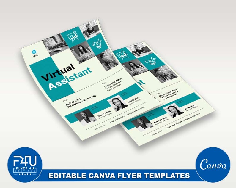 Virtual Assistant Flyer DIY Canva Virtual Assistant Flyer | Etsy