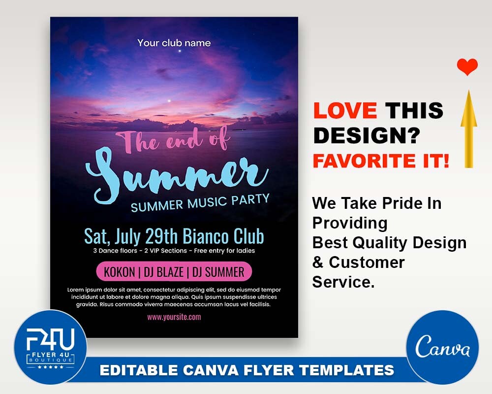 Summer Flyer DIY Canva Summer Flyer Template 2022 Editable - Etsy