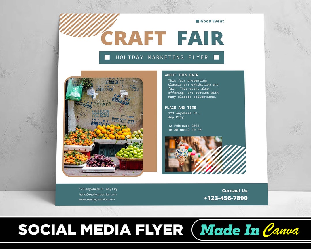 Craft Fair Holiday Marketing Flyer, DIY Canva Craft Fair Holiday ...