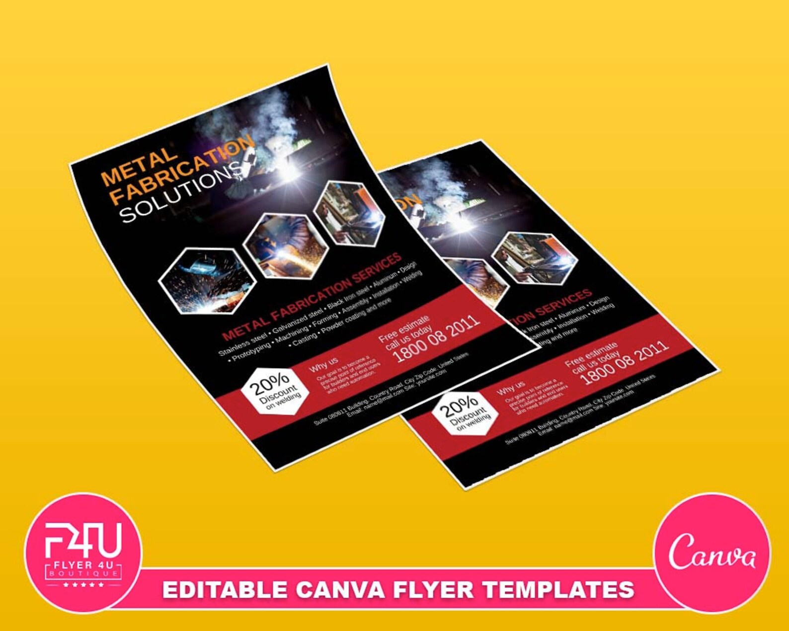 Metal Work Service Flyer, DIY Canva Metal Work Service Flyer 2022 ...