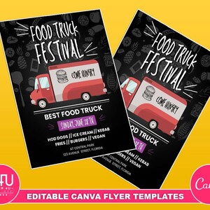 Food Truck Festival Flyer, DIY Canva Food Truck Festival Flyer ...