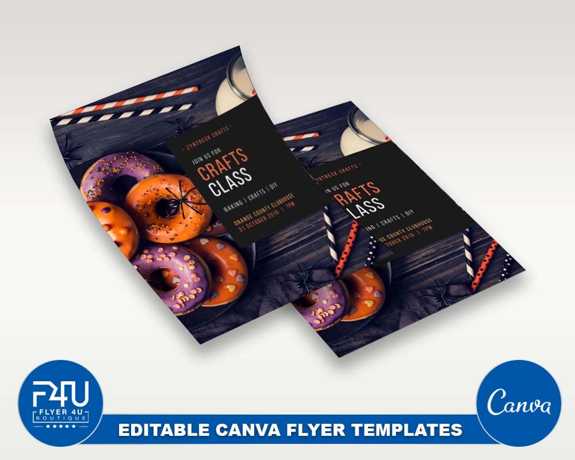 Craft Class Flyer DIY Canva Craft Class Flyer Template 2021 | Etsy