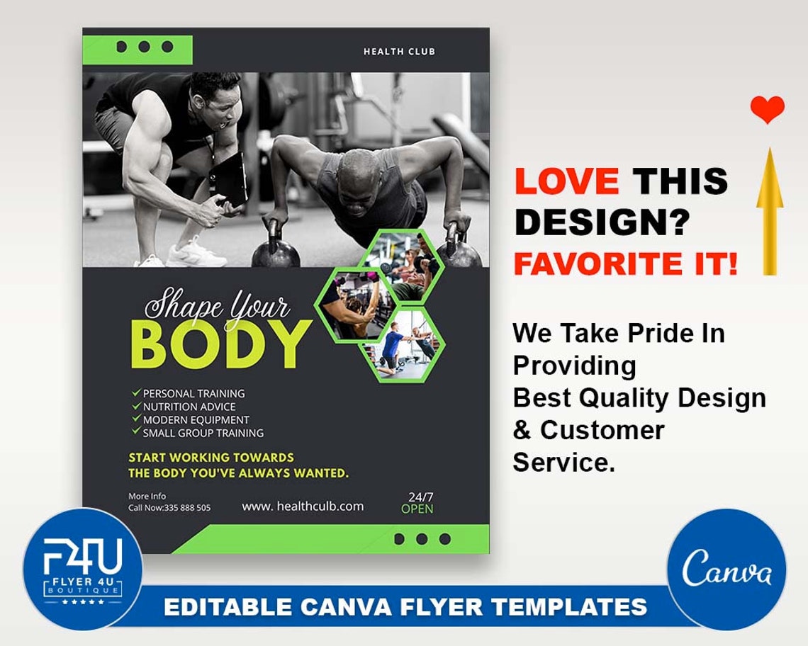 Personal Trainer Flyer DIY Canva Personal Trainer Flyer | Etsy