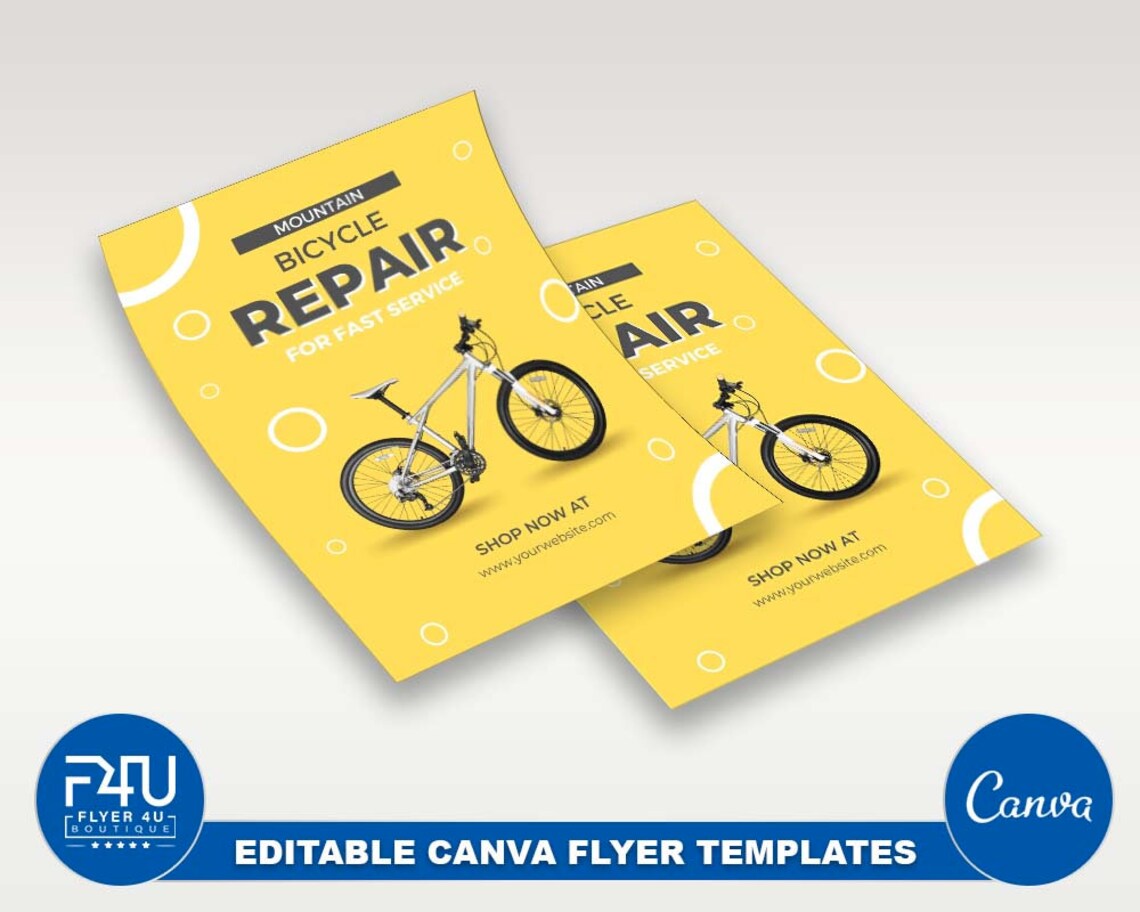 Bicycle Repair Flyer DIY Canva Bicycle Repair Flyer Template - Etsy