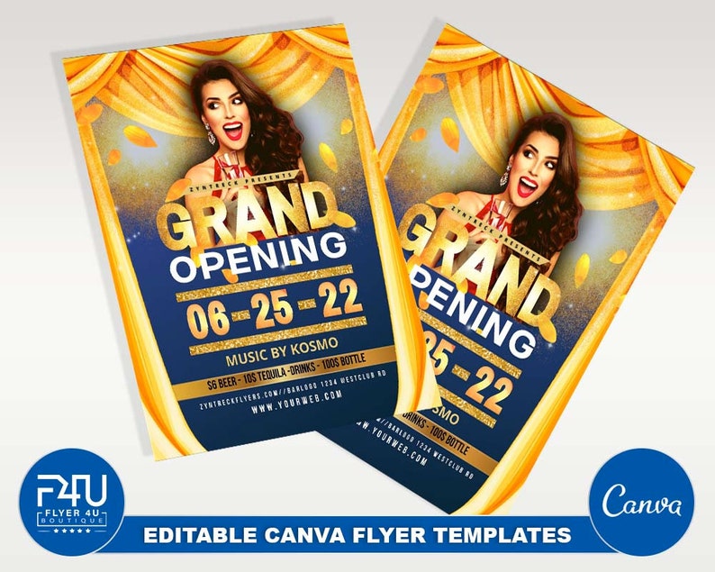 Grand Opening Flyer DIY Canva Grand Opening Flyer Template - Etsy