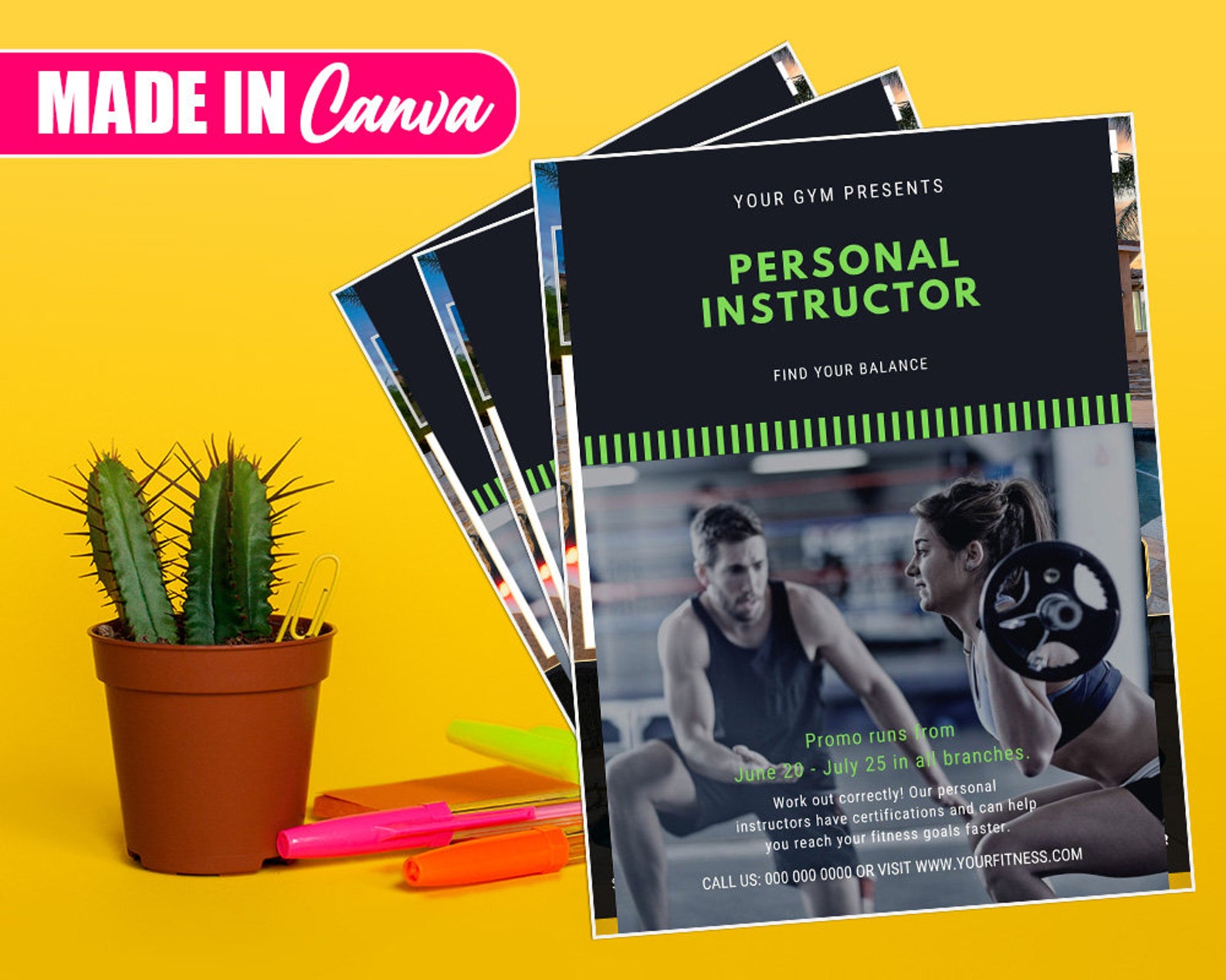 Personal Trainer Flyer, DIY Canva Personal Trainer Flyer Template 2022 ...