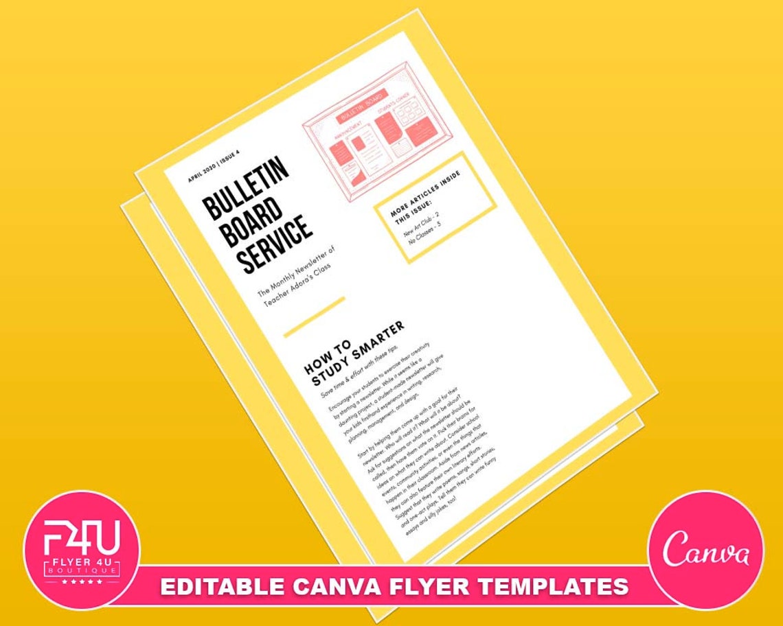 Bulletin Board Service Service Flyer DIY Canva Bulletin Board - Etsy