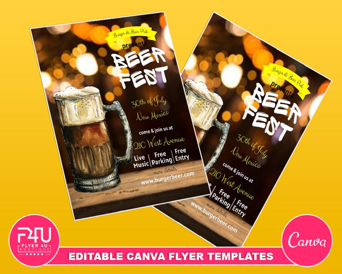 Brew Pub Flyer DIY Canva Brew Pub Flyer Template 2022 - Etsy
