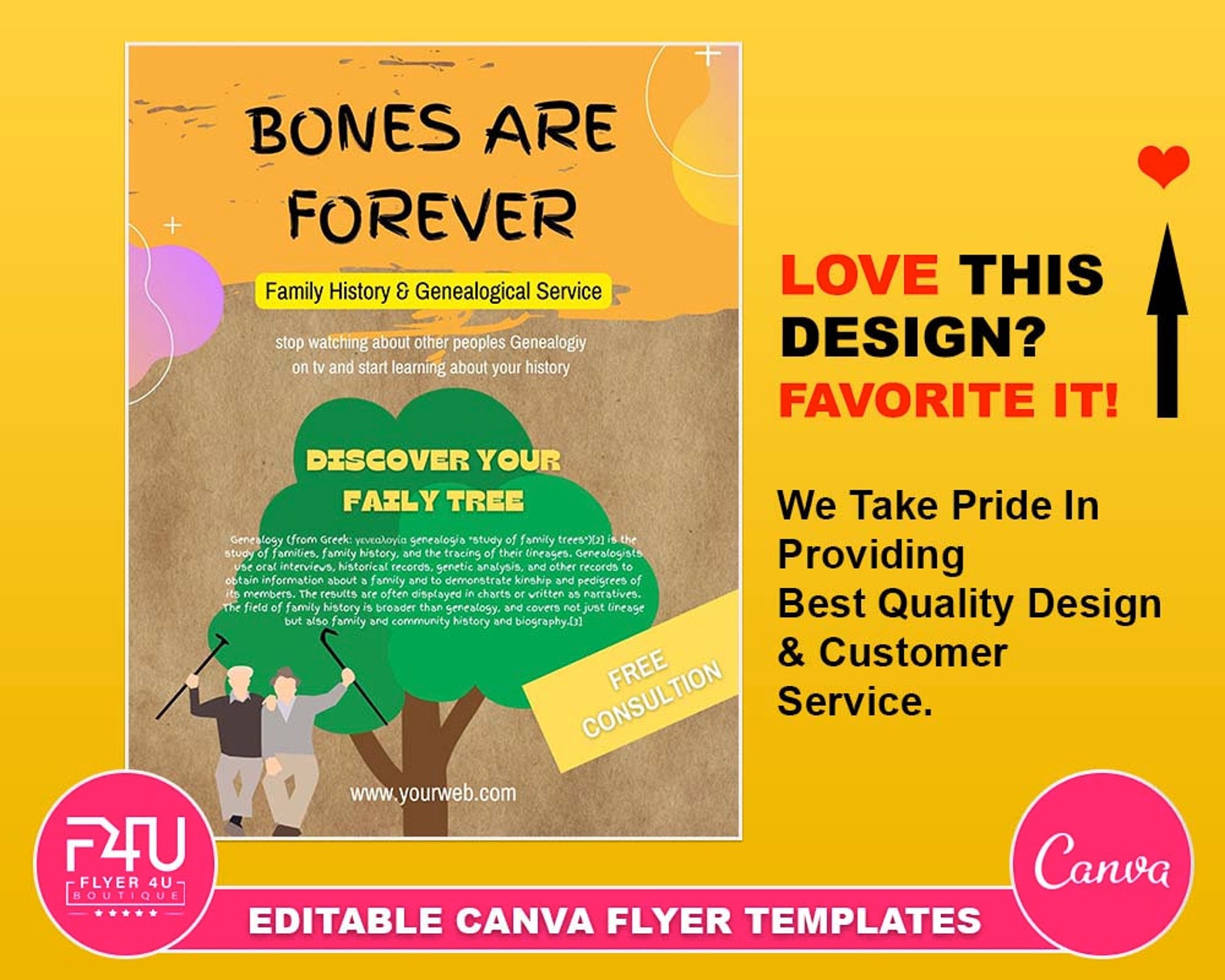 Genealogical Service Flyer DIY Canva Genealogical Service - Etsy