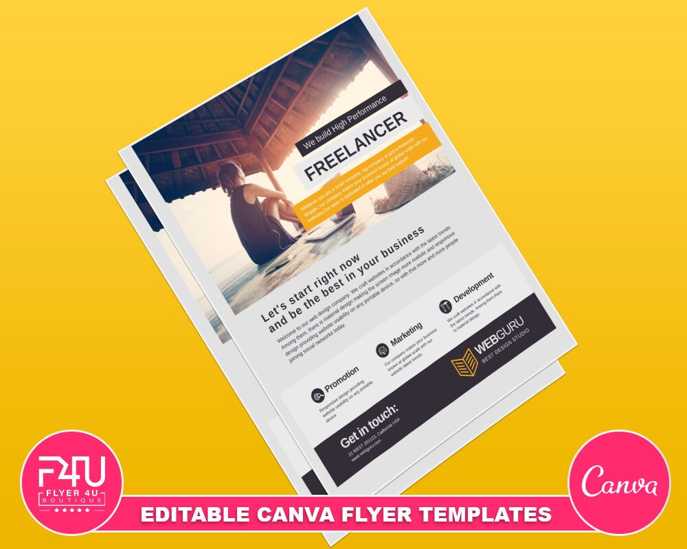 Freelance Writer Flyer, DIY Canva Freelance Writer Flyer Template 2022 ...