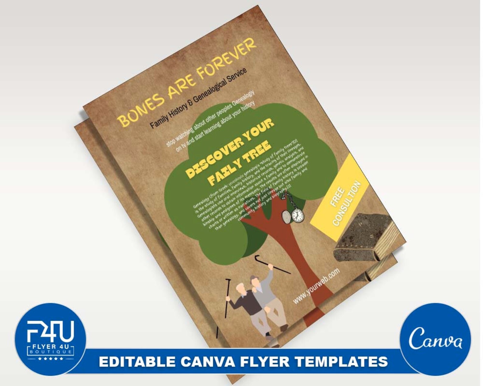 Genealogical Service Flyer DIY Canva Genealogical Service - Etsy