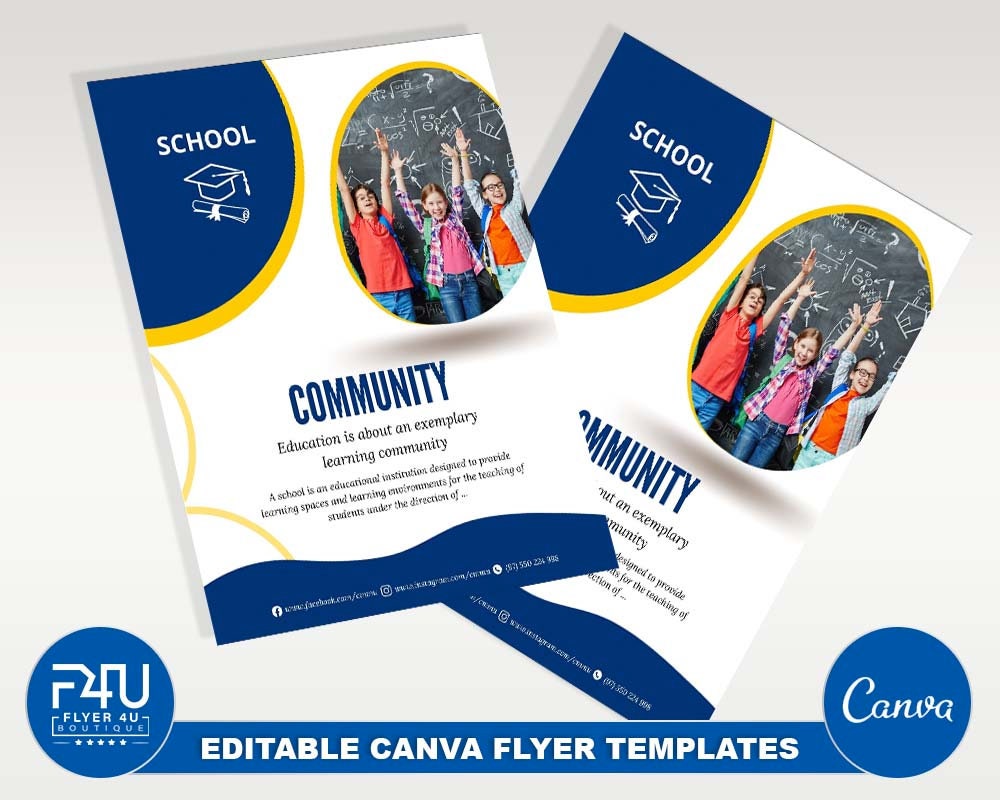 School Flyer, DIY Canva School Flyer Template 2022, Editable Canva US ...