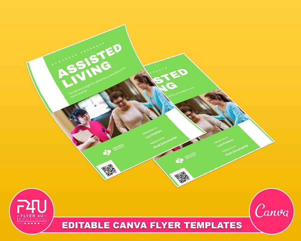 Assisted Living Flyer, DIY Canva Assisted Living Flyer, Editable Canva ...