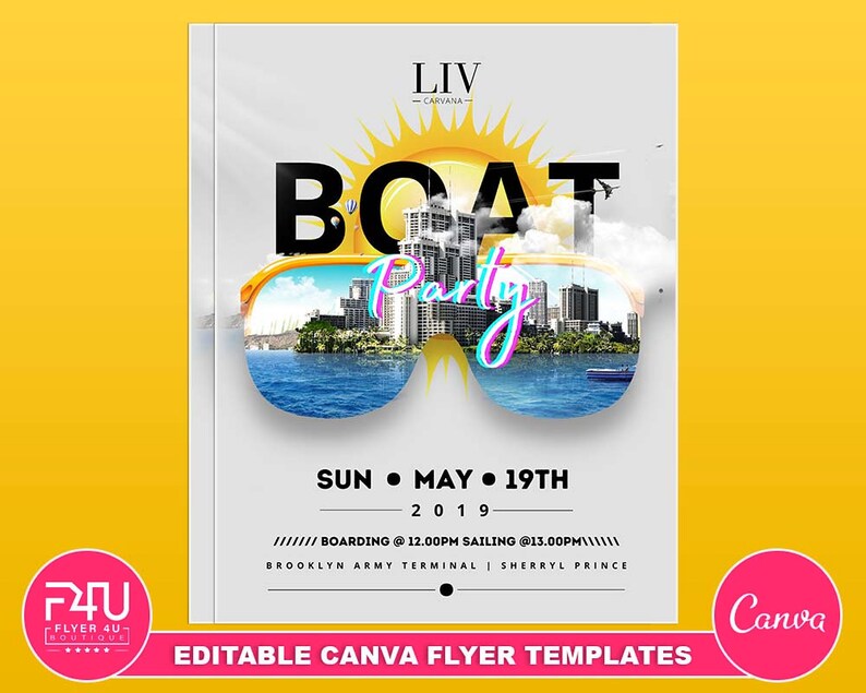 Boat Tour Flyer, DIY Canva Boat Tour Flyer Template 2022, Editable ...