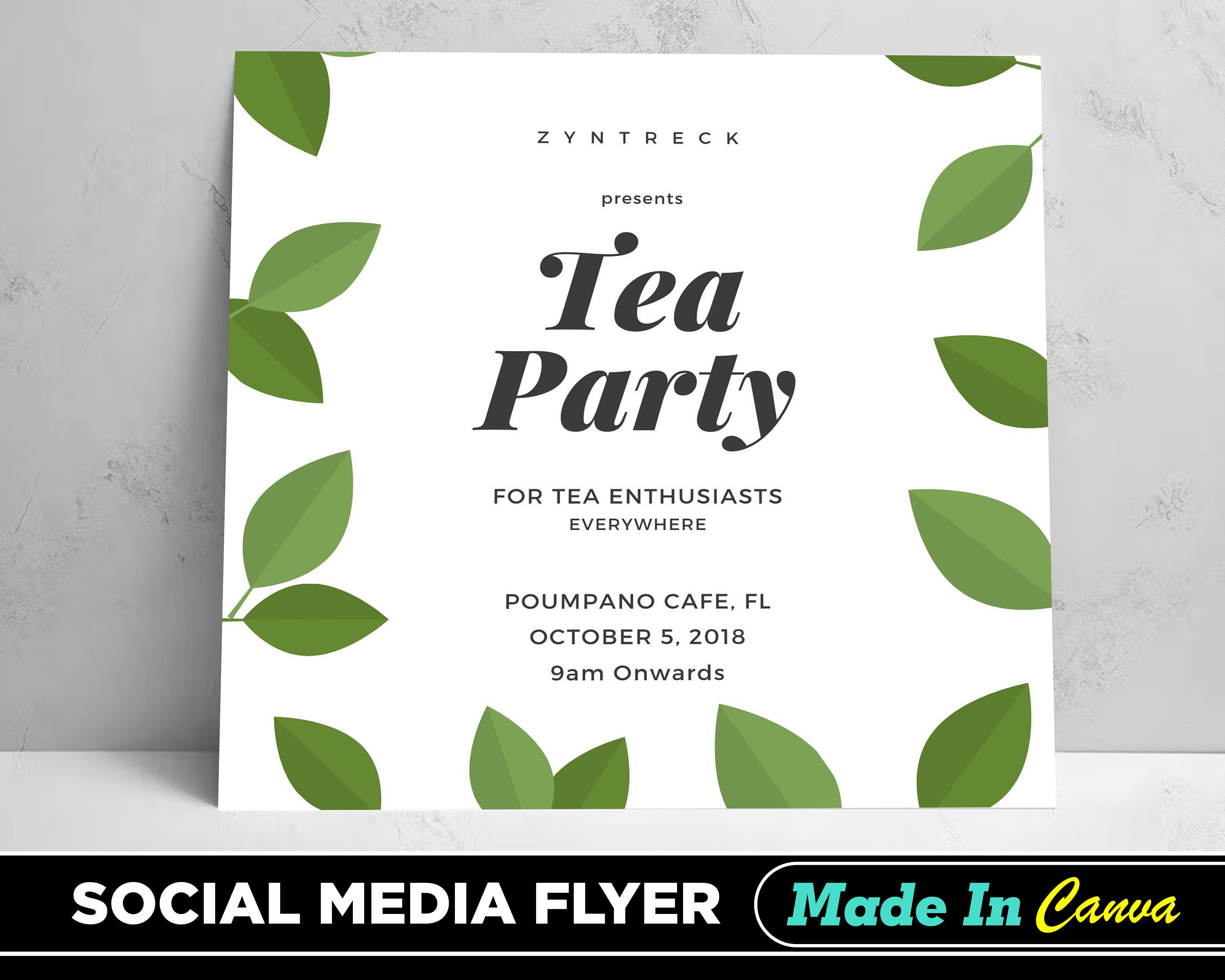 Tea Party Flyer, DIY Canva Tea Party Flyer Template 2022, Editable ...