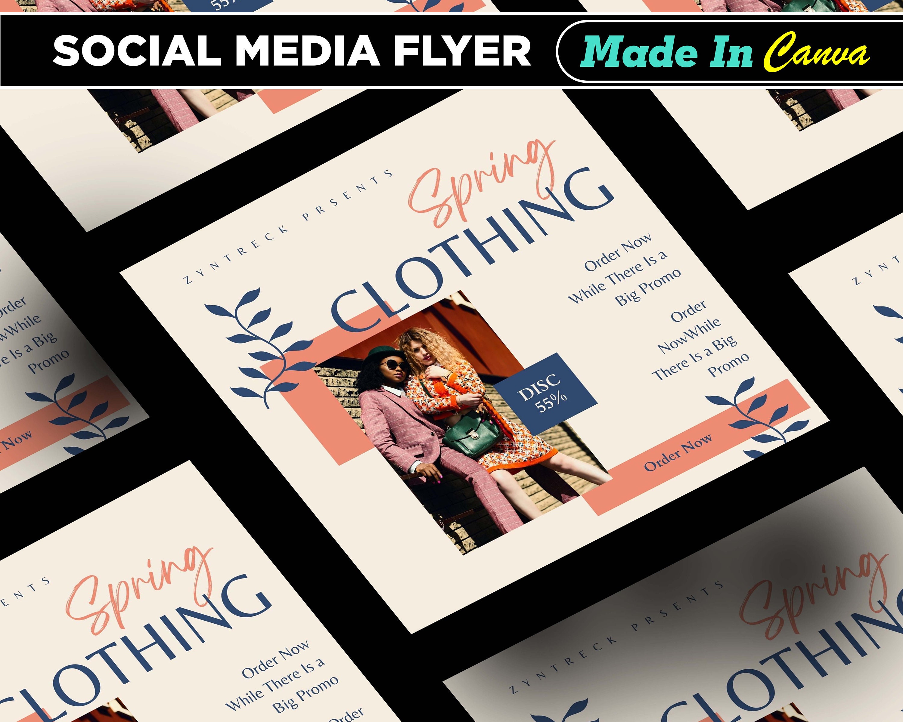 Spring Sale Clothing Flyer, DIY Canva Spring Sale Clothing Template ...