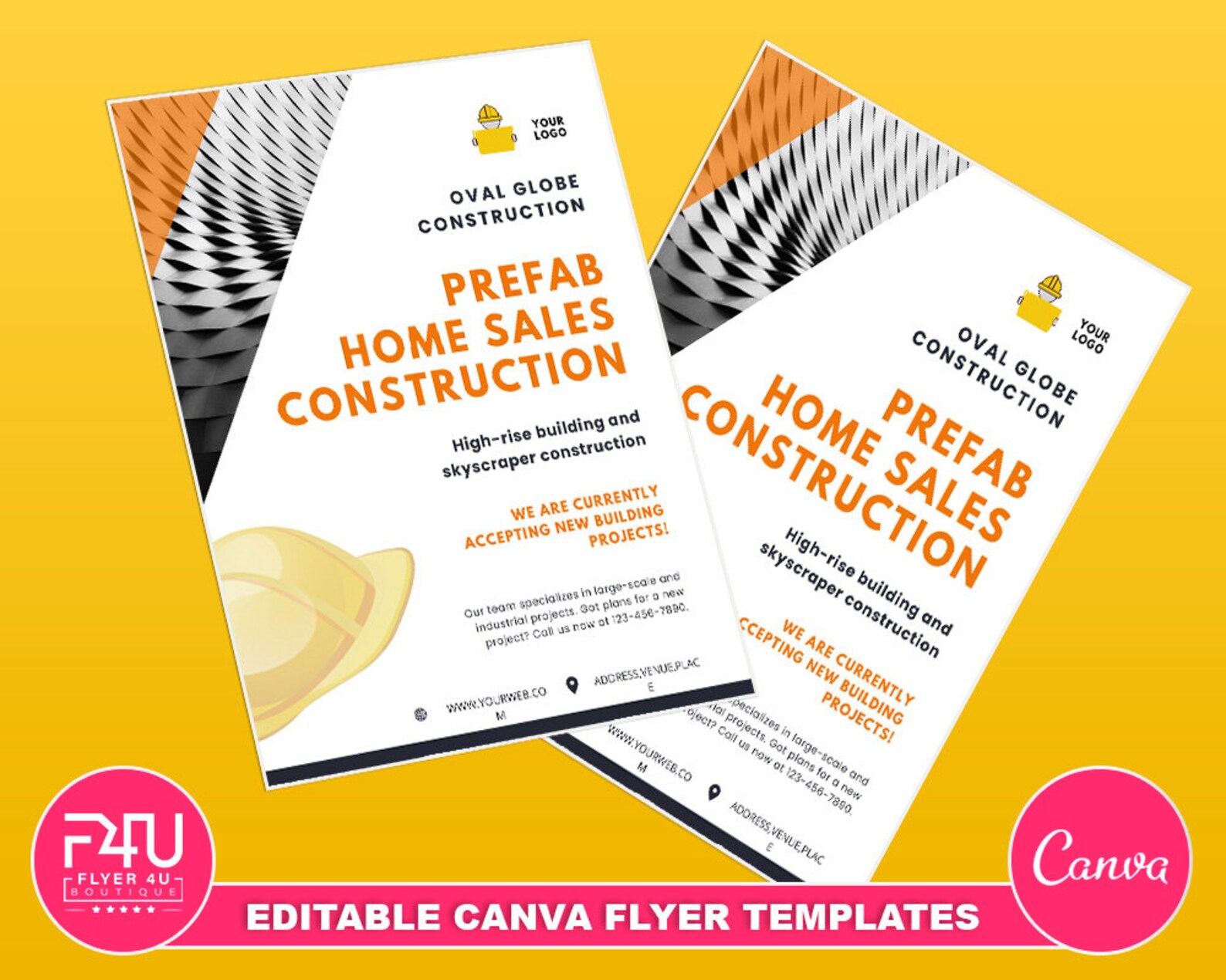 Prefab Home Sales Construction Flyer DIY Canva Prefab Home - Etsy