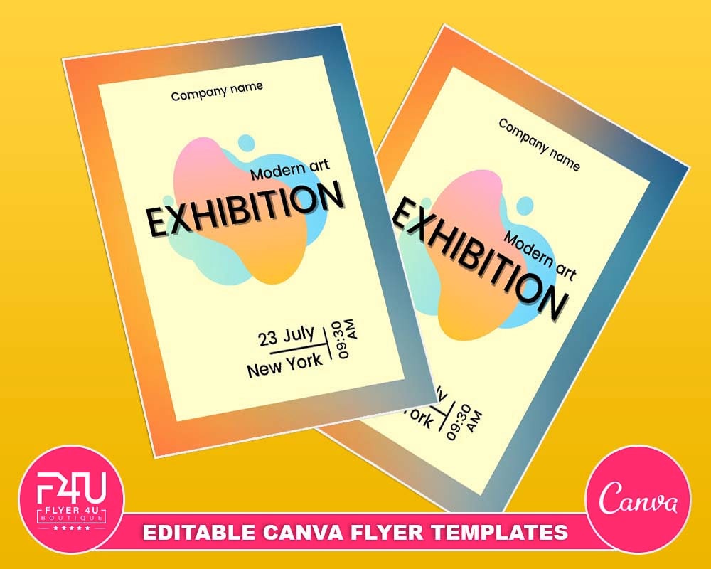 Art Exhibition Invitation Flyer, DIY Canva Art Exhibition Invitation ...