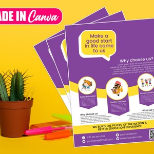 School Flyer, DIY Canva School Flyer Template 2022, Editable Canva US ...