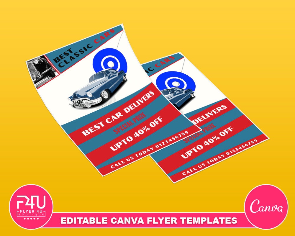 Car Automobile Flyer, DIY Canva Template 2022, Editable Canva US Letter ...