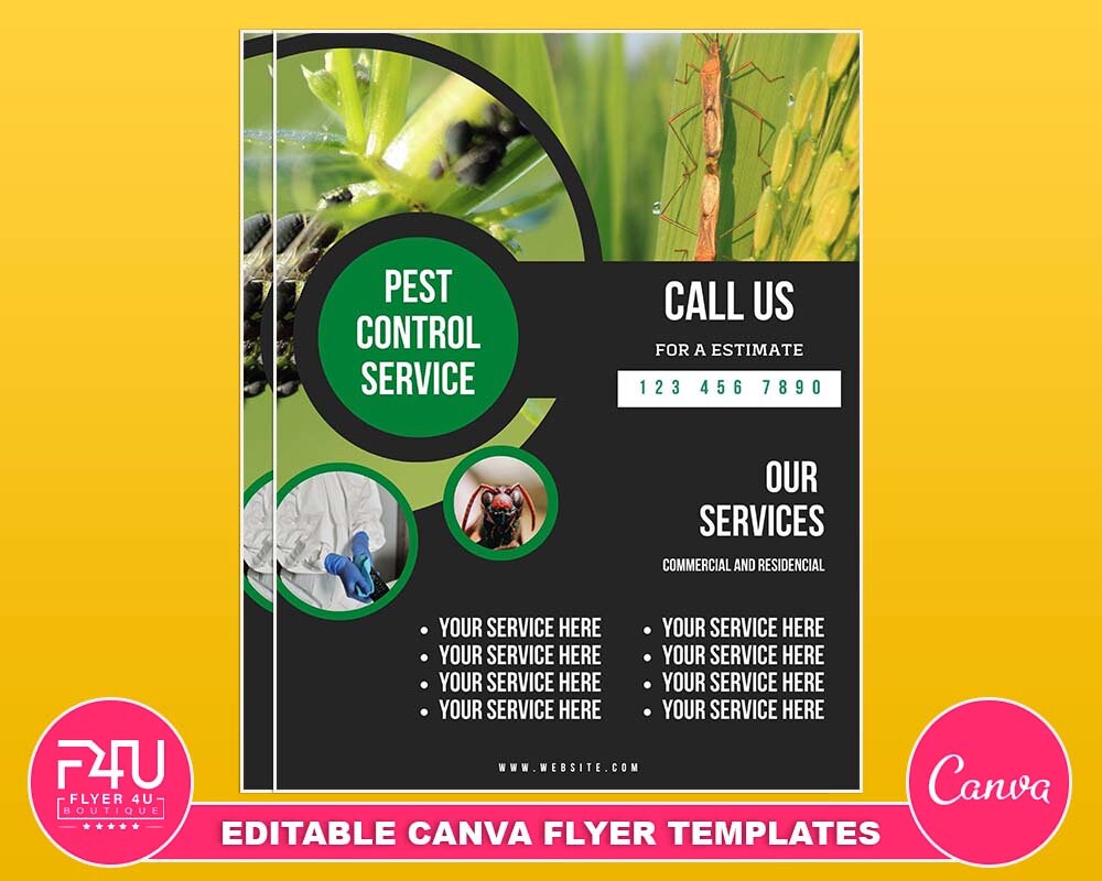 Pest Control Service Flyer, DIY Canva Pest Control Service Flyer ...