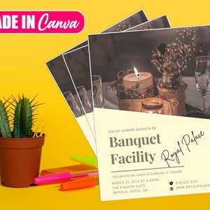 Banquet Facility Flyer, DIY Canva Banquet Facility Flyer Template 2022 ...