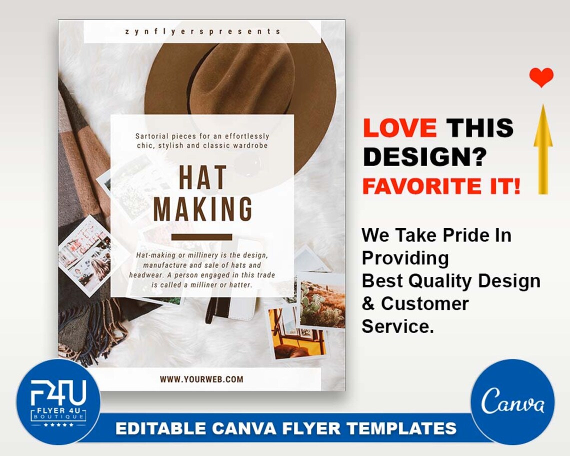 Hat Making Flyer DIY Canva Hat Making Flyer Template 2022 - Etsy