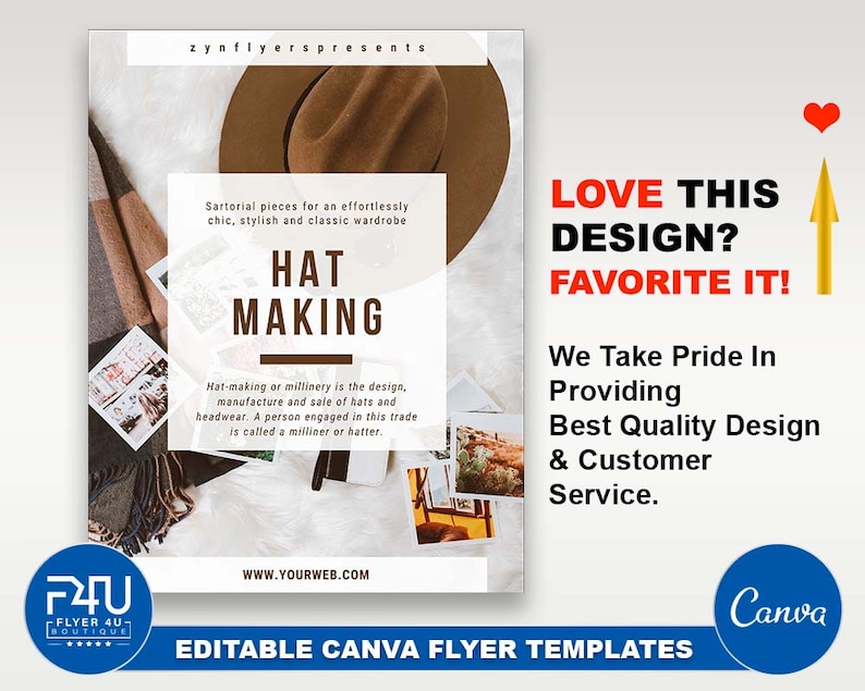 Hat Making Flyer DIY Canva Hat Making Flyer Template 2022 - Etsy
