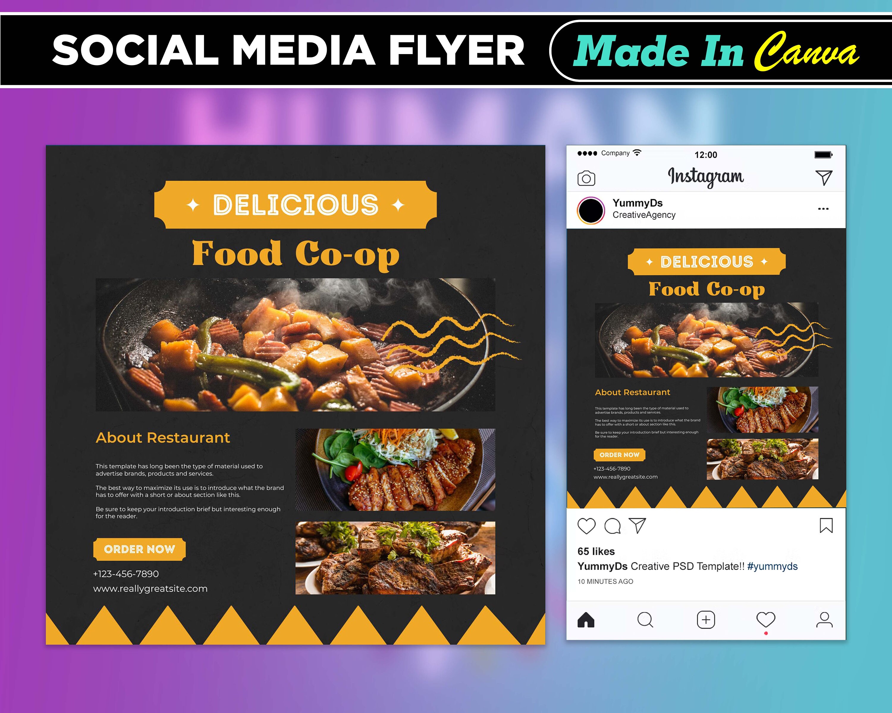 Delicious Food Co-op Flyer, DIY Canva Delicious Food Co-op Flyer ...