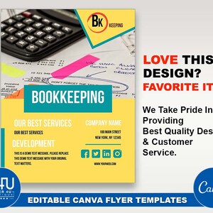 Bookkeeping Flyer DIY Canva Bookkeeping Flyer Template 2021 | Etsy