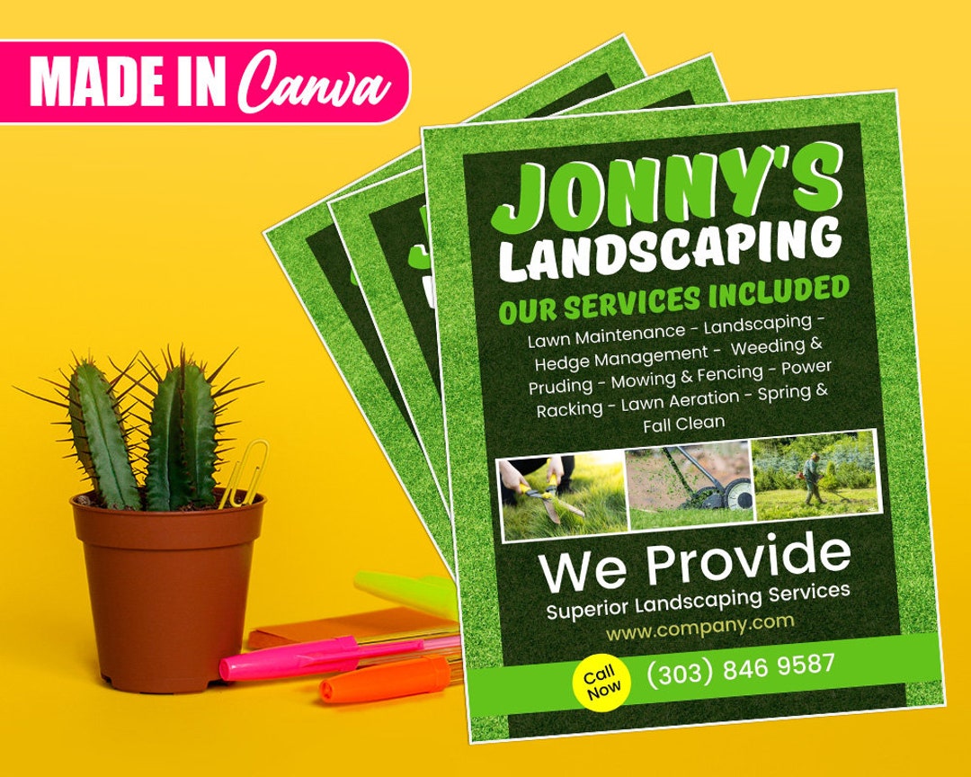 Lawn Mowing Flyer, DIY Canva Lawn Mowing Flyer Template 2022, Editable ...