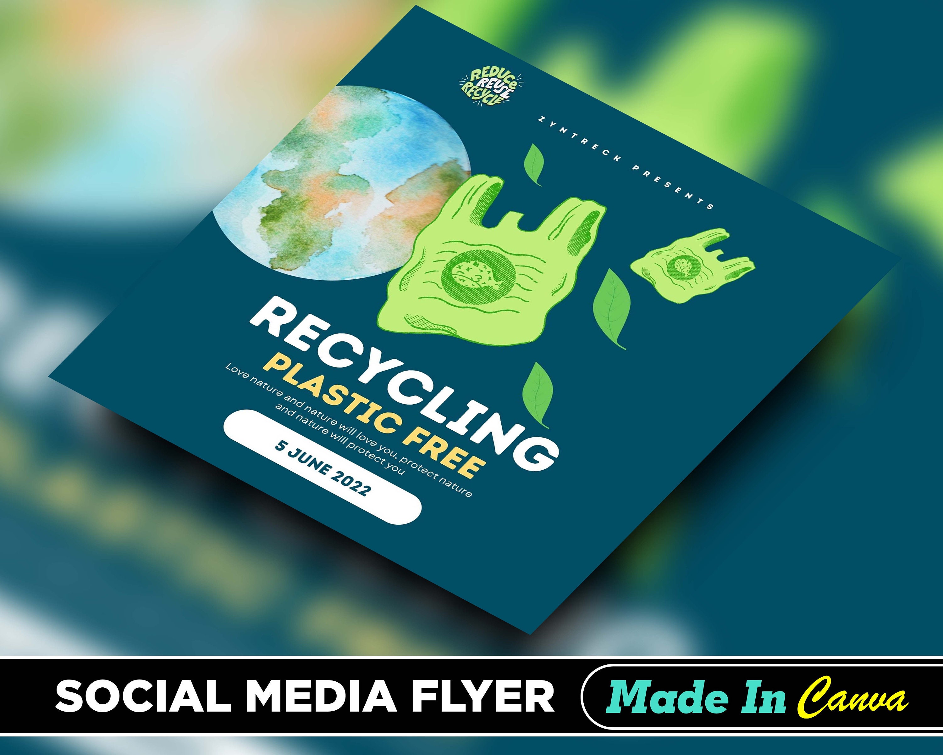 Recycling Flyer DIY Canva Recycling Flyer Template 2022 - Etsy