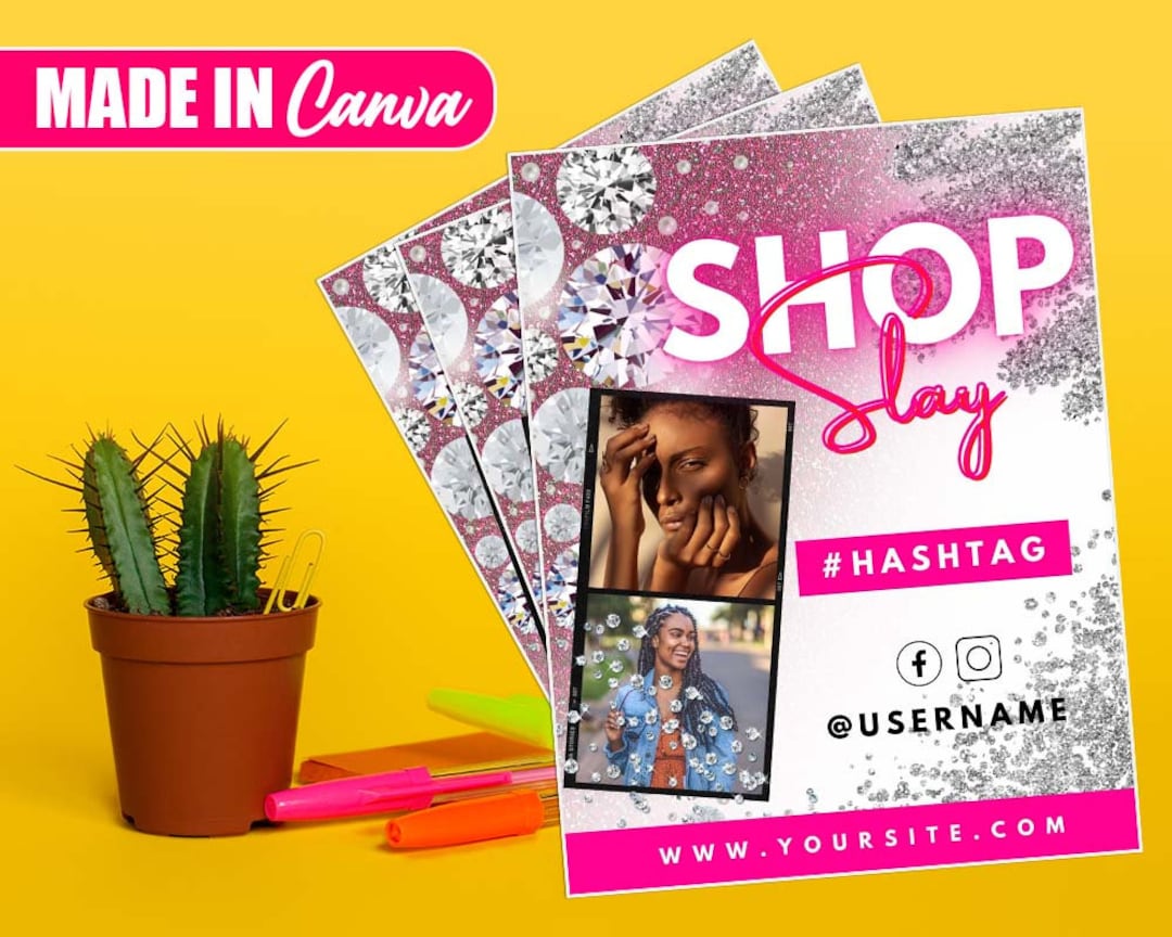 Shop Flyer, DIY Canva Shop Flyer Template, Editable Canva US Letter ...