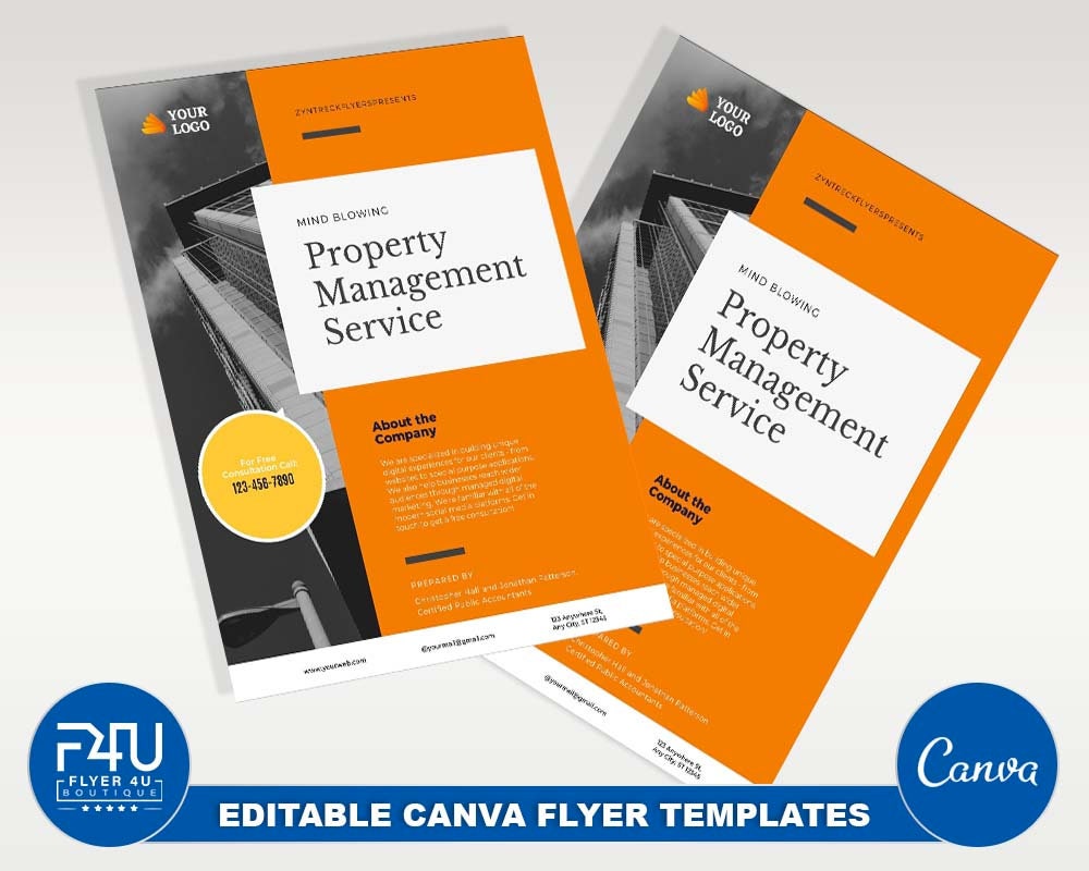 Property Management Service Flyer, DIY Canva Property Management ...