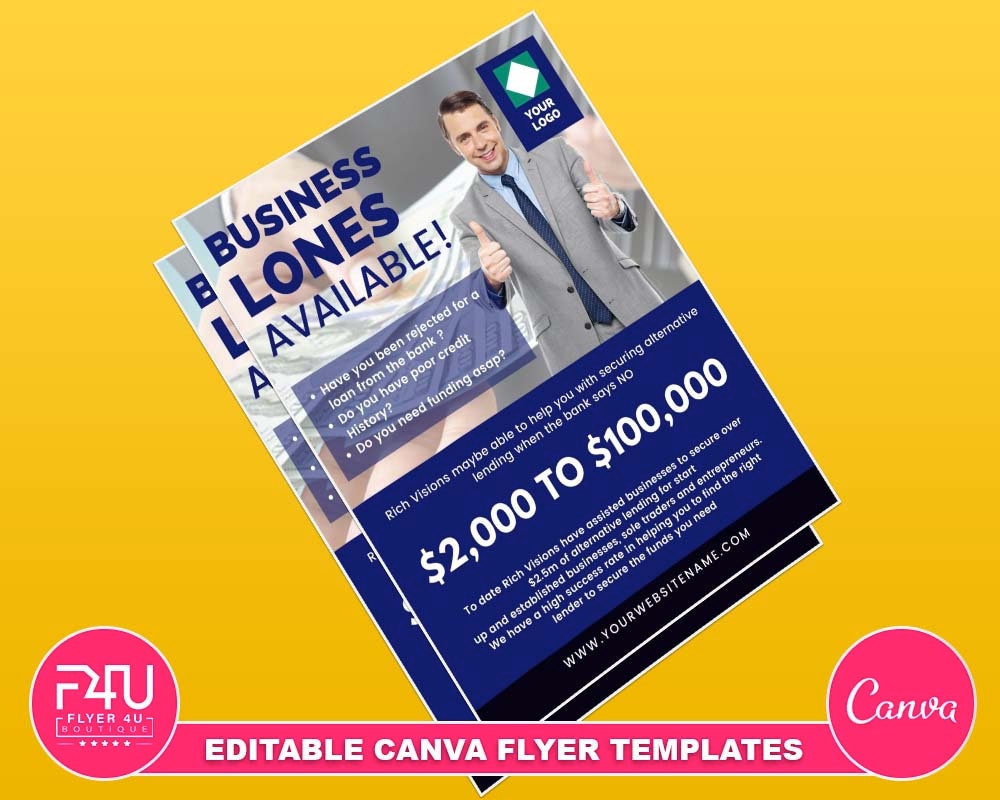 Business Loan Flyer DIY Canva Business Loan Flyer Editable - Etsy