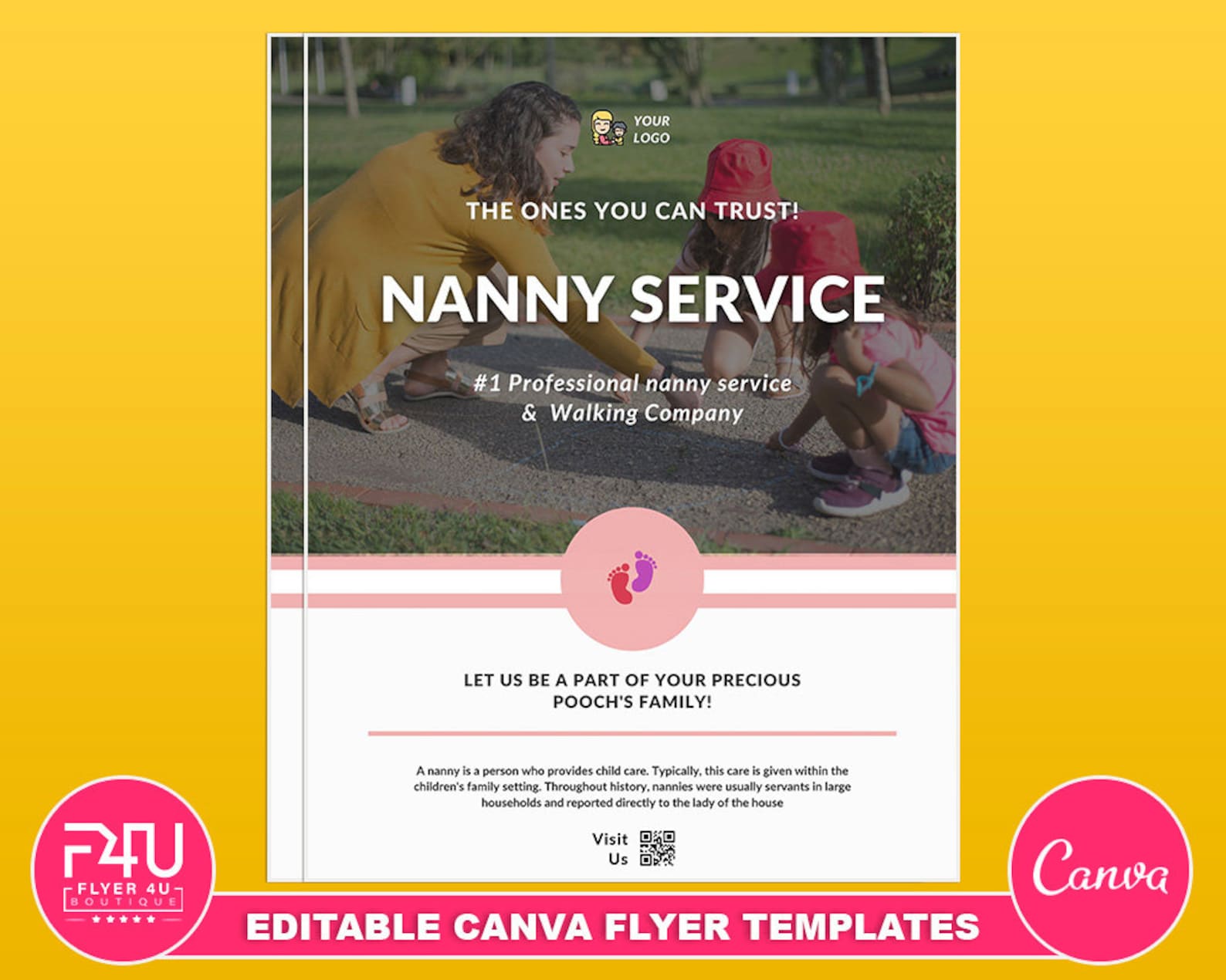 Nanny Service Flyer, DIY Canva Nanny Service Flyer Template 2022 ...