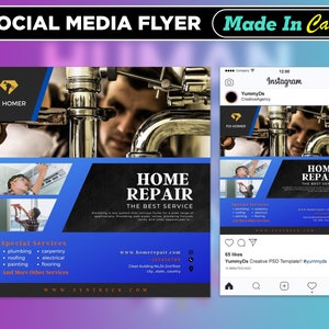 Plumbing Flyer DIY Canva Plumbing Flyer Template 2022 - Etsy