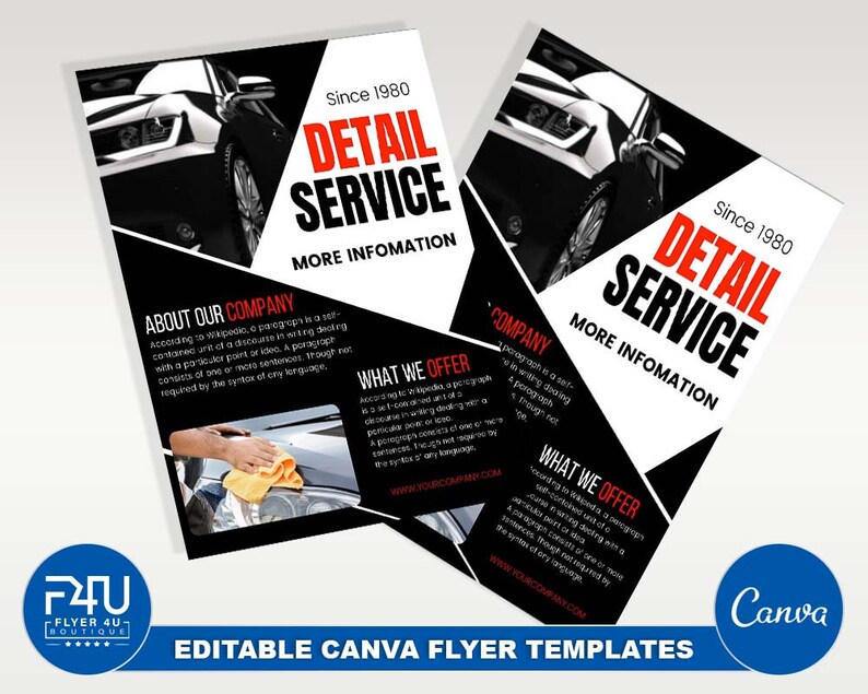 Auto Mobile Flyer, DIY Canva Auto Mobile Flyer Template 2022, Editable ...