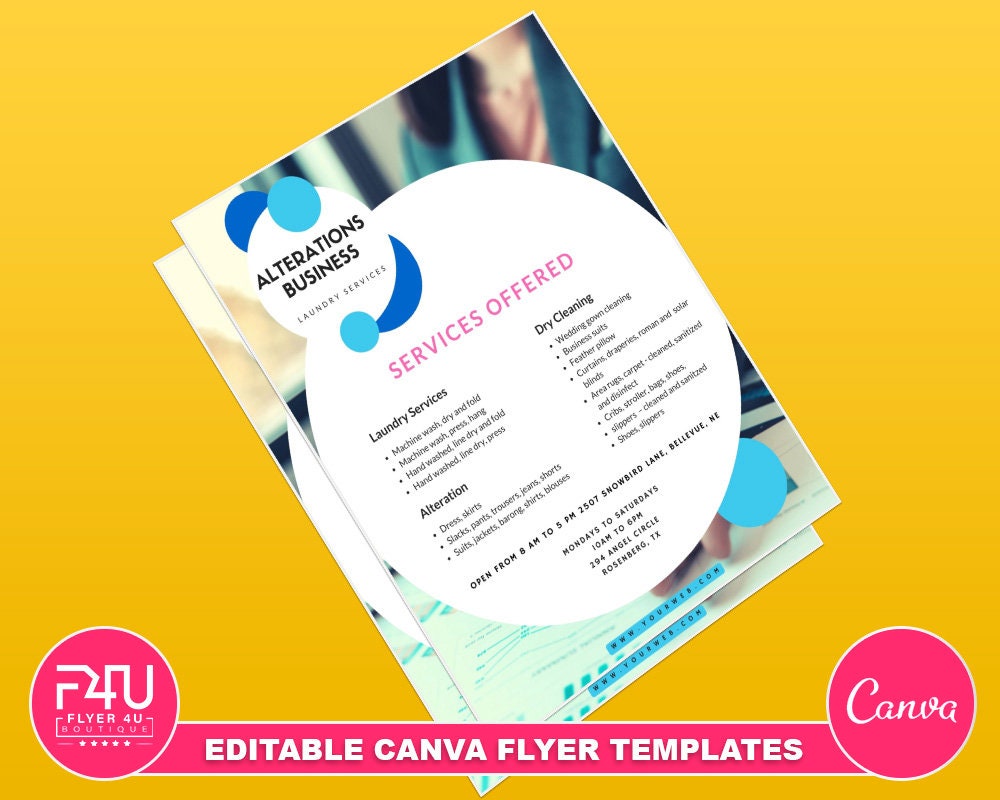 Alterations Seamstress Business Flyer, DIY Canva Alterations Seamstress ...