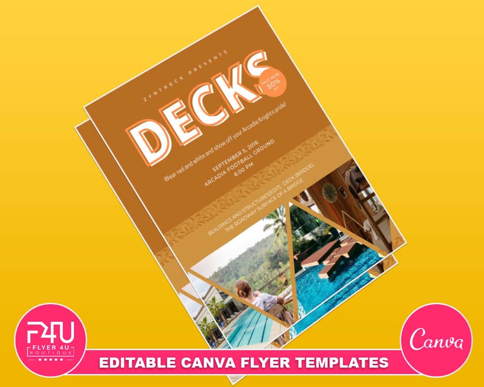 Decks Flyer DIY Canva Decks Flyer Template 2022 Editable - Etsy
