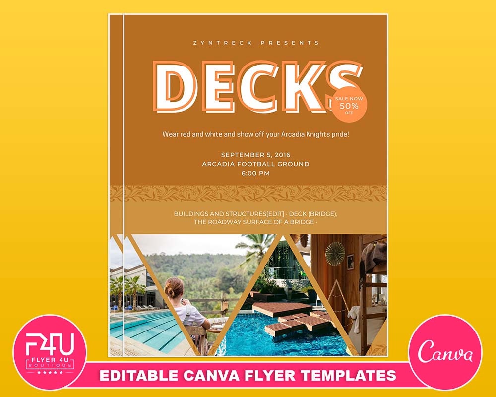 Decks Flyer DIY Canva Decks Flyer Template 2022 Editable - Etsy
