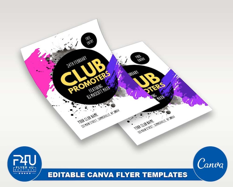 Club Promoters Flyer DIY Canva Club Promoters Flyer Template - Etsy