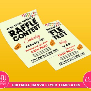 Raffle Flyer DIY Canva Raffle Flyer Template 2022 Editable - Etsy