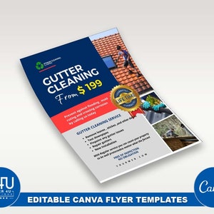 Gutter Cleaning Flyer, DIY Canva Gutter Cleaning Flyer Template 2022 ...
