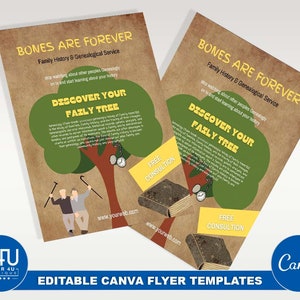 Genealogical Service Flyer DIY Canva Genealogical Service - Etsy
