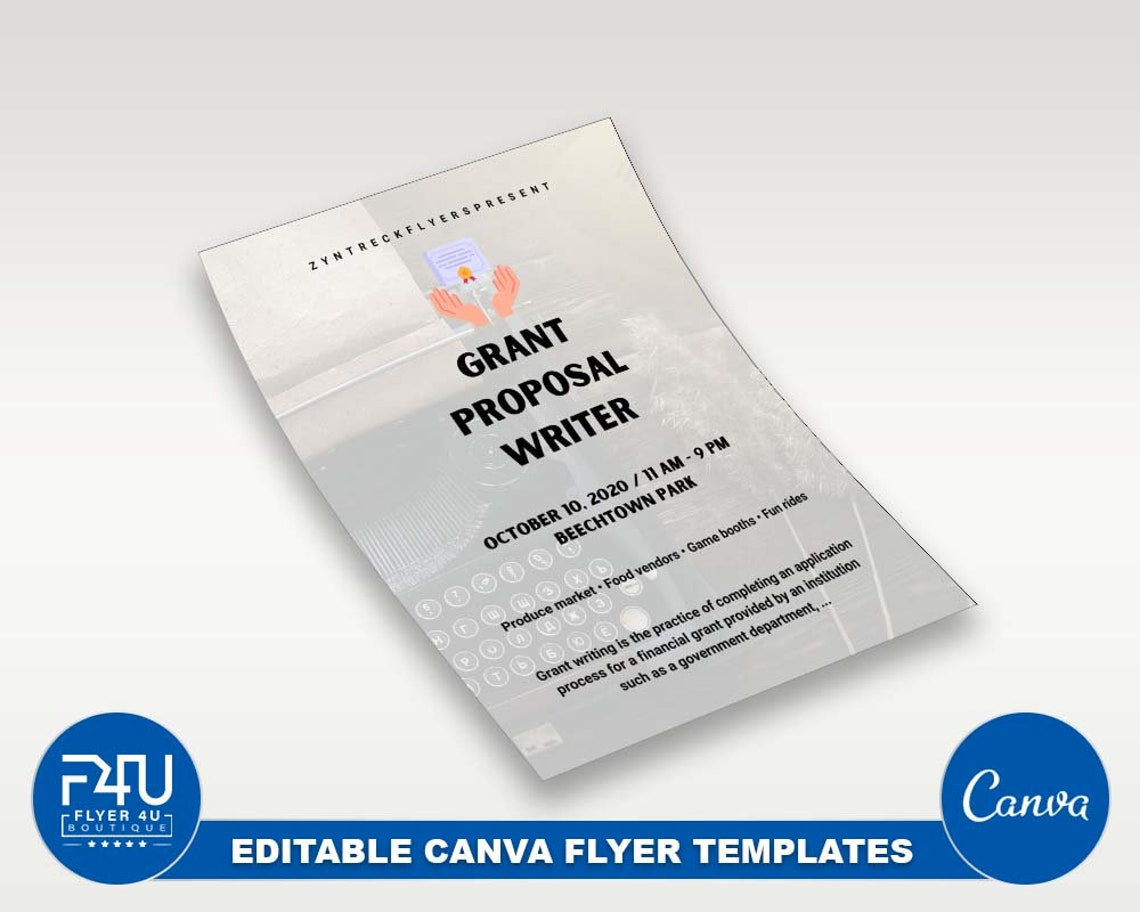 Grant Proposal Writer Flyer DIY Canva Grant Proposal Writer - Etsy