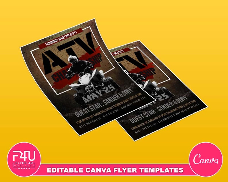 ATV Tournament Flyer DIY Canva Atv Tournament Flyer Editable - Etsy