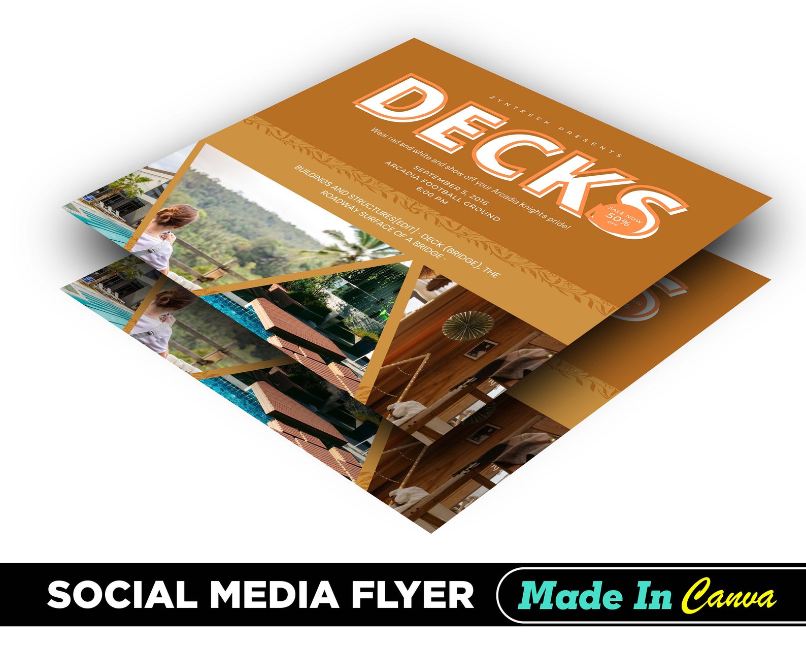 Decks Flyer, DIY Canva Decks Flyer Template, Editable Social Media ...
