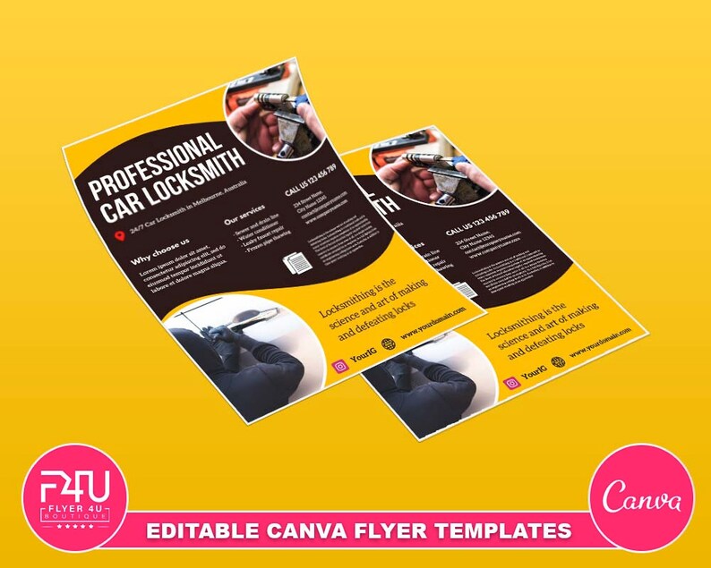 Locksmith Service Flyer, DIY Canva Locksmith Service Flyer Template ...